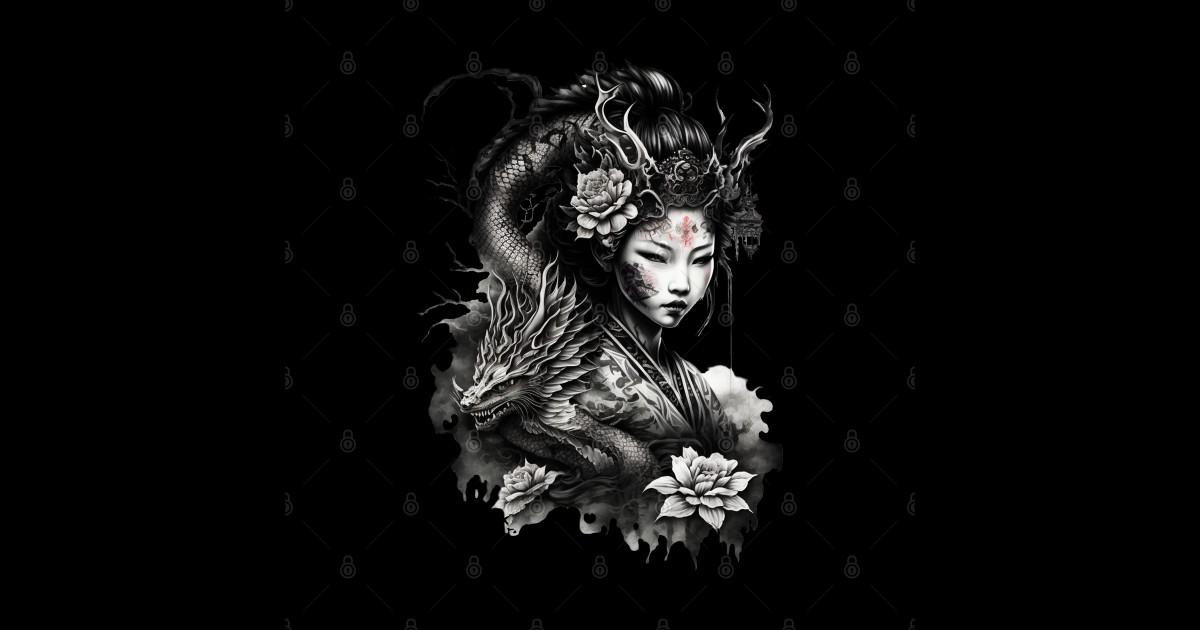 Dragon Queen - Geisha - Sticker | TeePublic