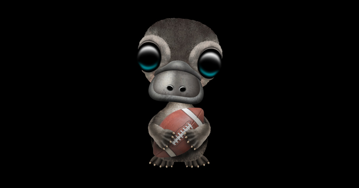 Cute Baby Platypus Playing With Football - Football - T-Shirt | TeePublic