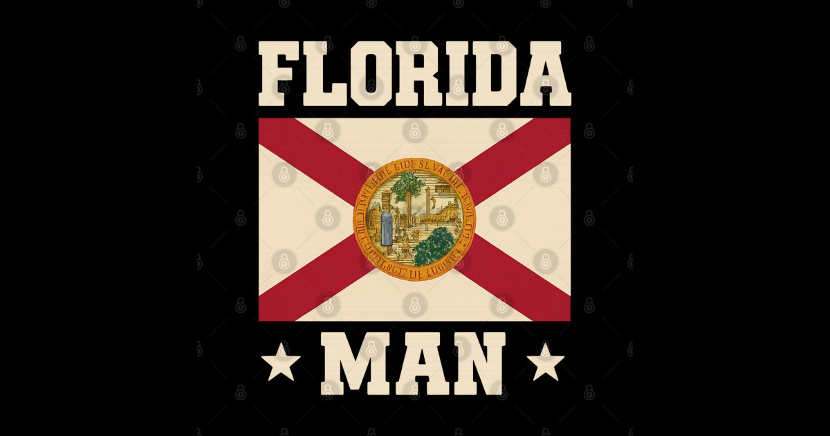 Florida Man & Florida State Flag - Florida - Sticker | TeePublic
