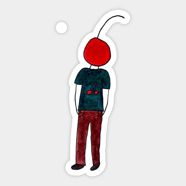 Cherry Head - Cherry - Sticker | TeePublic