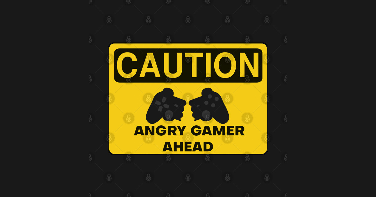 Caution. Angry Gamer Ahead - Gamer - T-Shirt | TeePublic