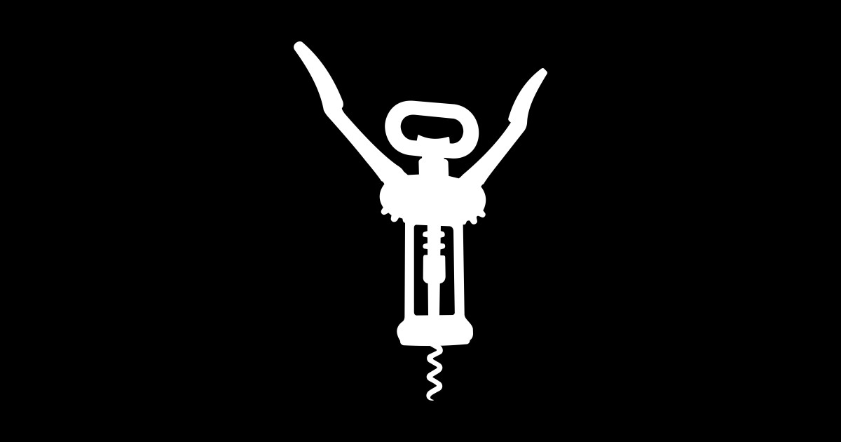 White Corkscrew Silhouette - Corkscrew - Sticker | TeePublic