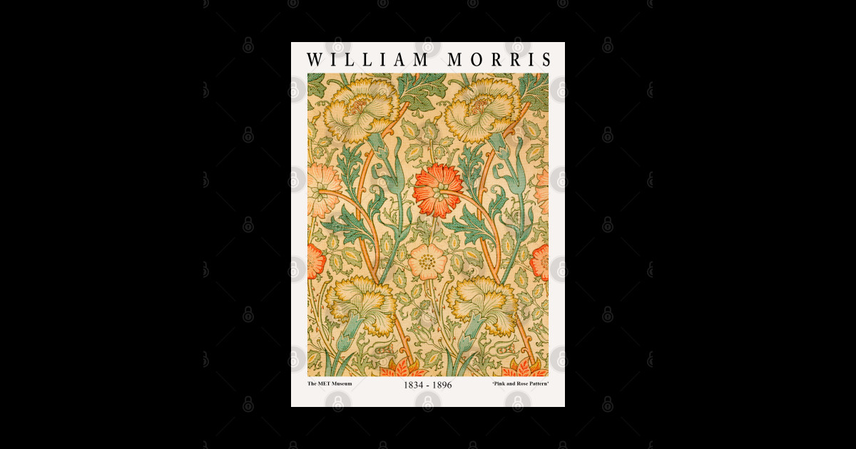 William Morris Exhibition Textile Design - Pink and Rose Pattern ...