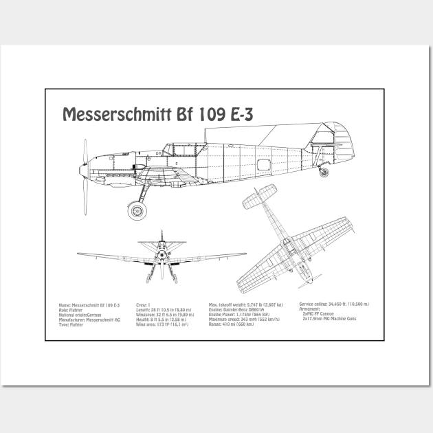 Messerschmitt Bf 109 E-3 - Airplane Blueprint - BD - Messerschmitt Bf ...
