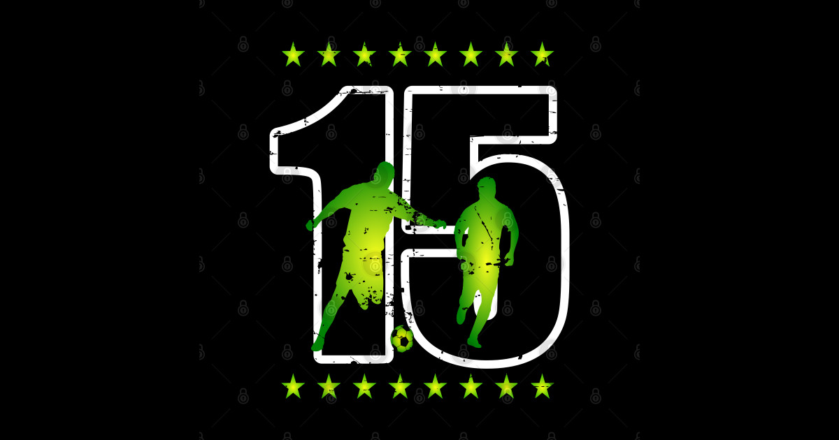 Soccer jersey number 15 - Soccer Player - Sticker | TeePublic