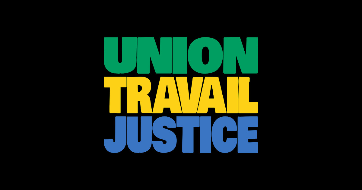 Gabon Motto Flag - Flag - Sticker | TeePublic