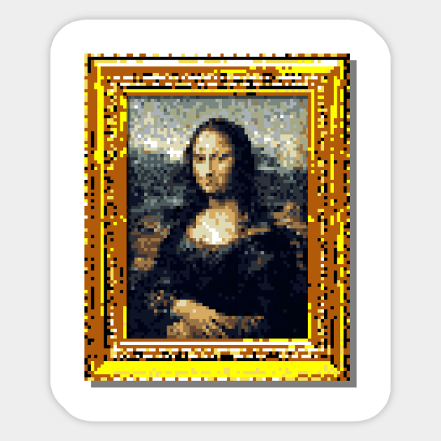 8-Bit Mona Lisa - Leonardo Davinci - Sticker | TeePublic