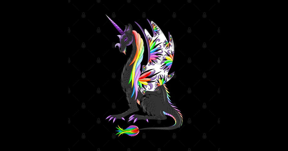 Rainbow Unicorn Dragon - Dragon Unicorn - Posters and Art Prints ...