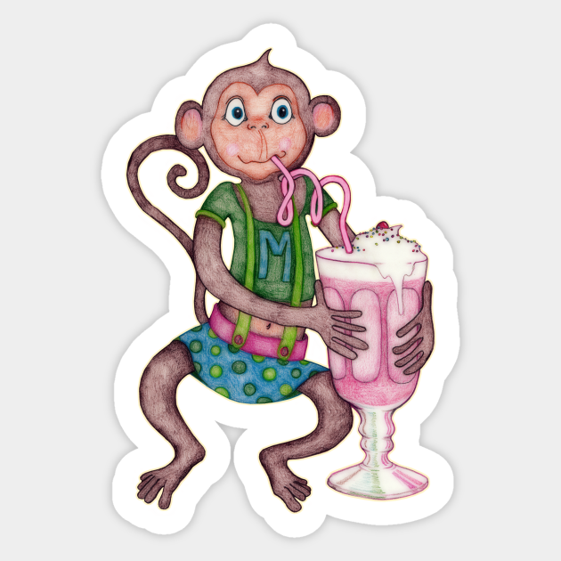 Milkshake Monkey - Monkey - Sticker | TeePublic