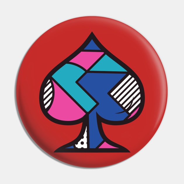Abstract Spade Symbol Geometric Shapes - Symbol - Pin | TeePublic