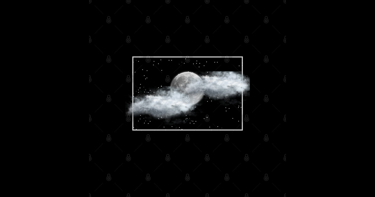 Cloudy night - Moon - Sticker | TeePublic