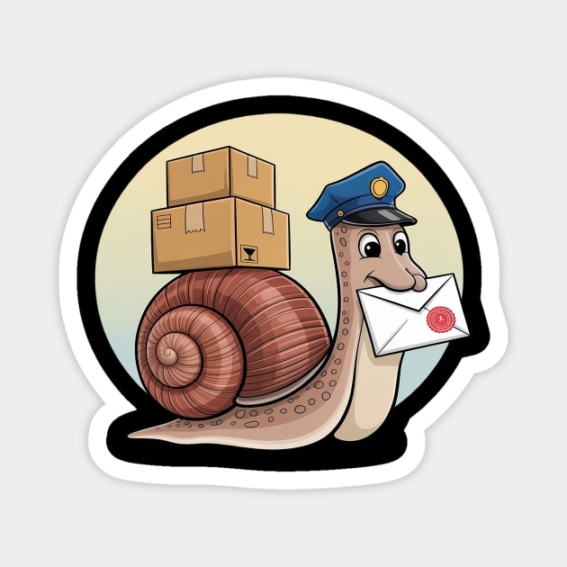 Cute Postman Snail With Letter And Packages - Cute Postman Snail With ...