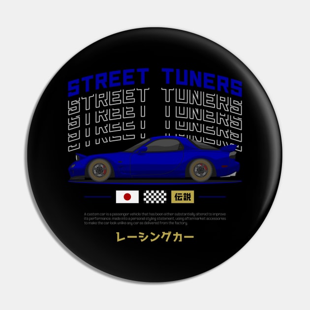 Midnight Racer Blue FD3S RX7 JDM - Rx7 Fd3s - Pin | TeePublic
