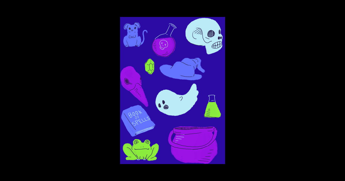 Halloween Witch - Necromancer Themed Pattern - Halloween - Sticker ...