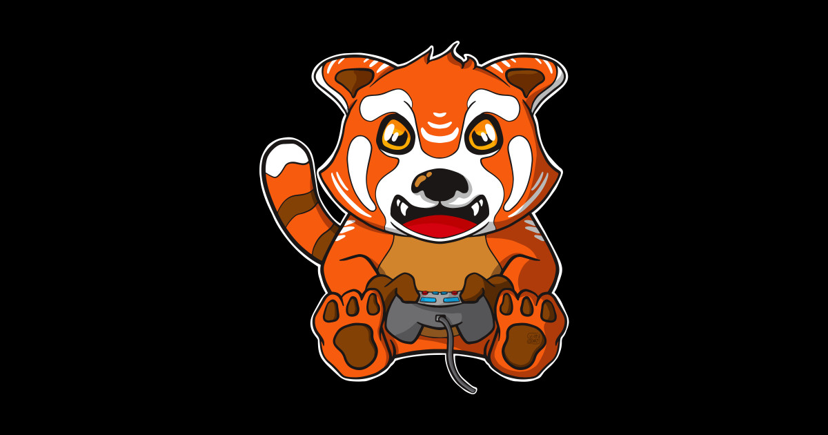 Gaming Red Panda Cute Gamer - Red Panda - Sticker | TeePublic