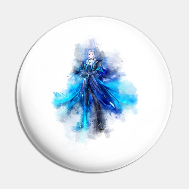 Neuvillette - Genshin Impact (Watercolor) - Neuvillette - Pin | TeePublic