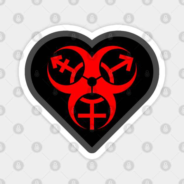 Trans Biohazard - Black Heart - Transgender - Magnet | TeePublic