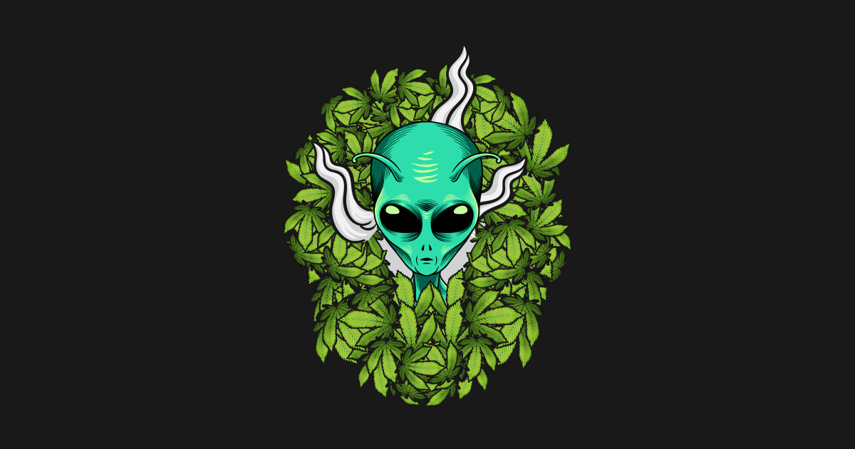 Alien Smoking Weed Funny Marijuana - Alien - Tank Top | TeePublic