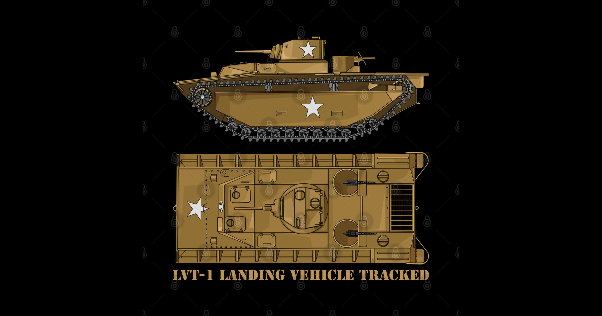 LVT-1 Landing Vehicle Tracked American WW2 Diagram Gift - Lvt 1 Landing ...