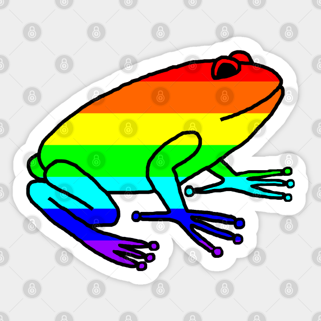 Rainbow Frog - Rainbow - Sticker | TeePublic