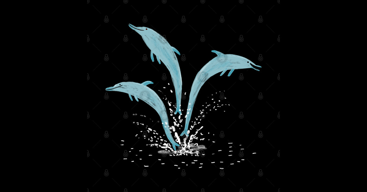 Jumping Dolphins - Dolphin - Sticker | TeePublic