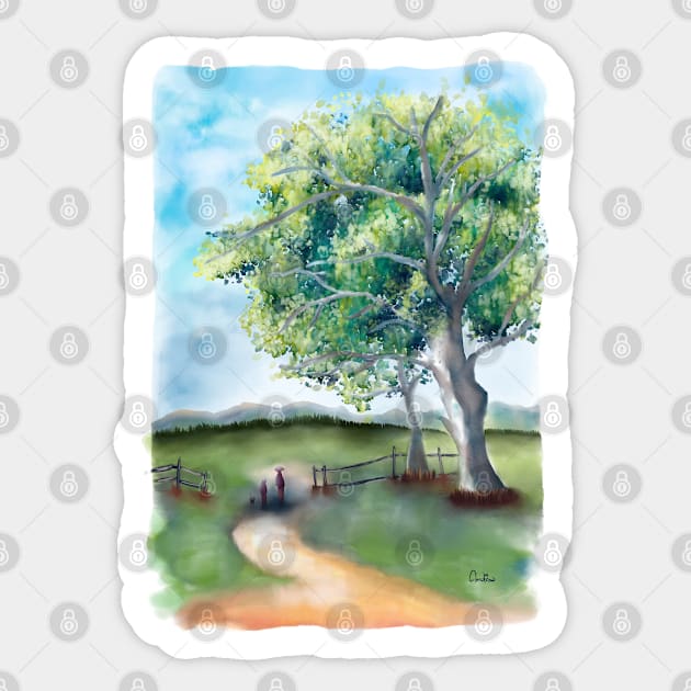 Walk in the bush. Artwork by Annalisa Amato - Tree - Sticker | TeePublic