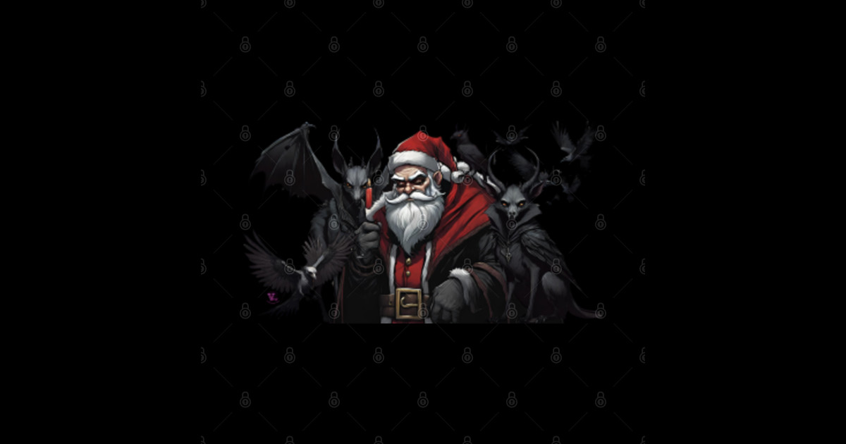 Dark Gothic Santa - Fantasy - Sticker | TeePublic