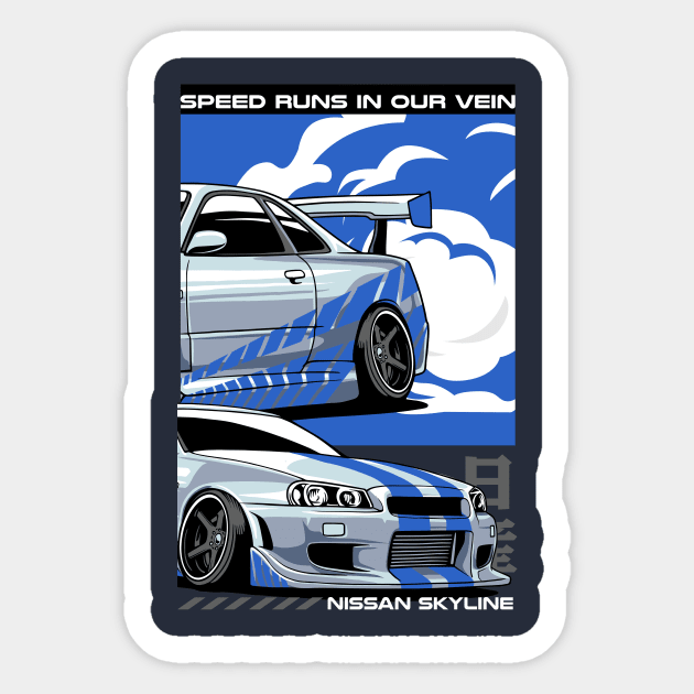 Nissan Skyline GTR - Nissan Gtr - Sticker | TeePublic
