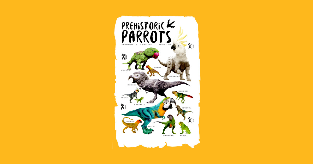 Prehistoric Parrots - Parrots - T-Shirt | TeePublic