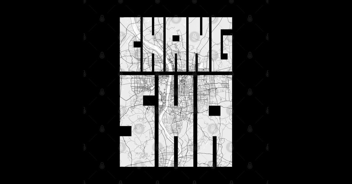 Changsha, China City Map Typography - Light - Changsha - Sticker ...