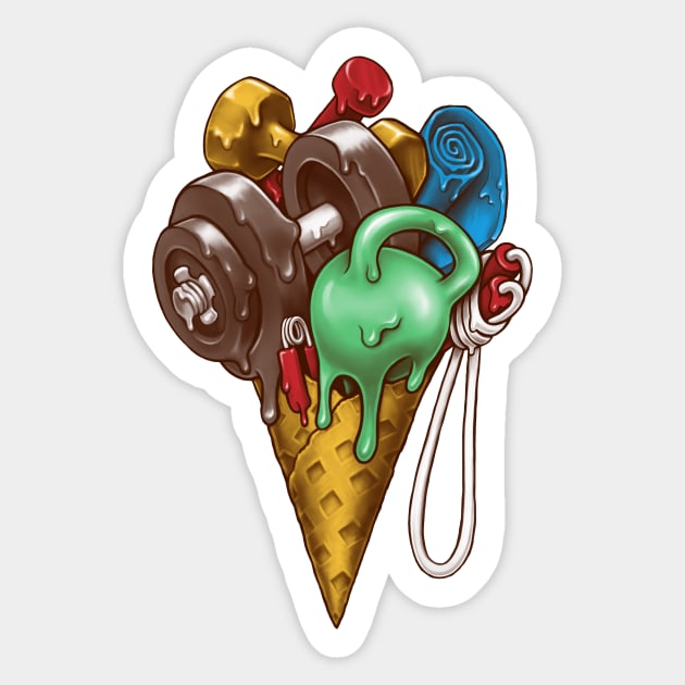 Ice Cream Workout - Workout Motivation - Sticker | TeePublic