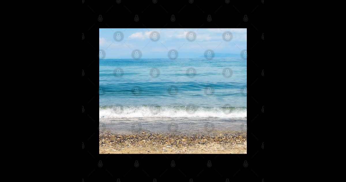 Coastal, Beach art, Blue Water, - Beach - Sticker | TeePublic