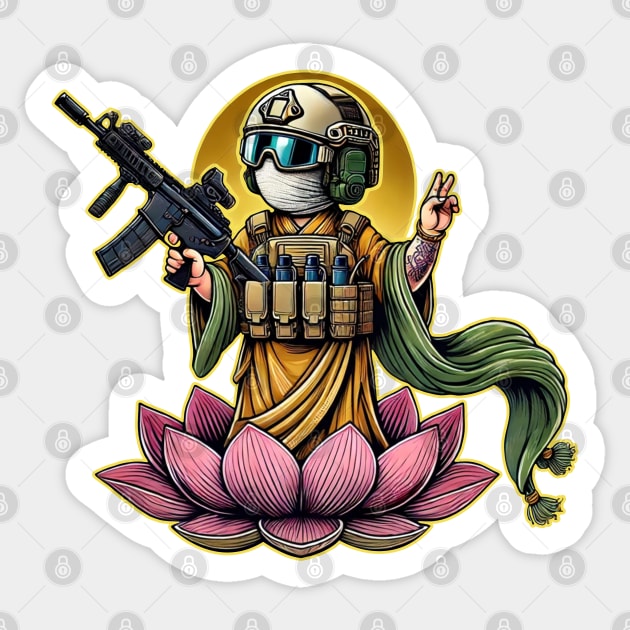 Tactical Young Buddha - Buddha - Sticker | TeePublic