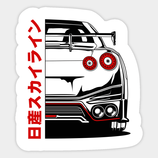 Nissan GTR R35 Black Print - Nissan Gtr - Sticker | TeePublic
