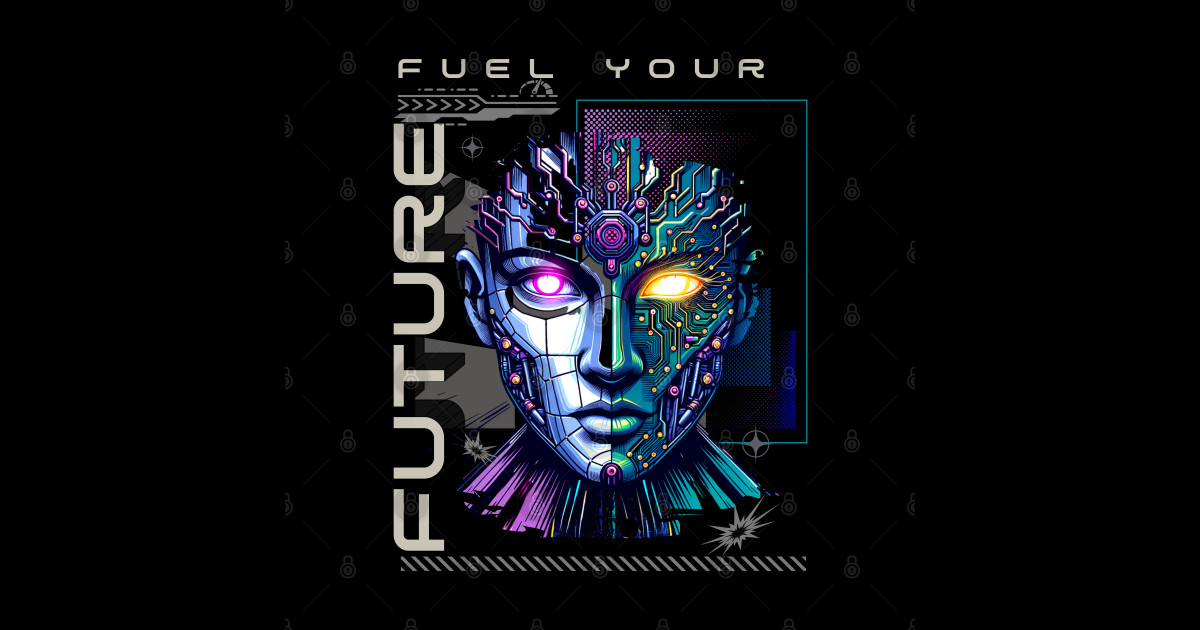 Fuel Your Future Racing Half Human Half Circuit Board Digital Car Tuner Data - Fuel - Sticker ...