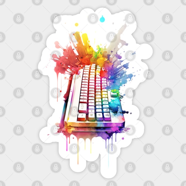Colourful Keyboard - I love programming - Keyboard - Sticker | TeePublic