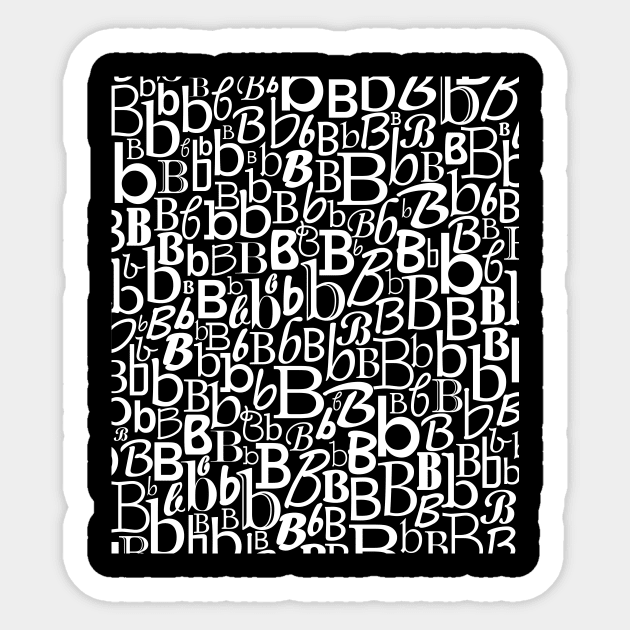 B - Typography (White) - Letter B - Sticker | TeePublic