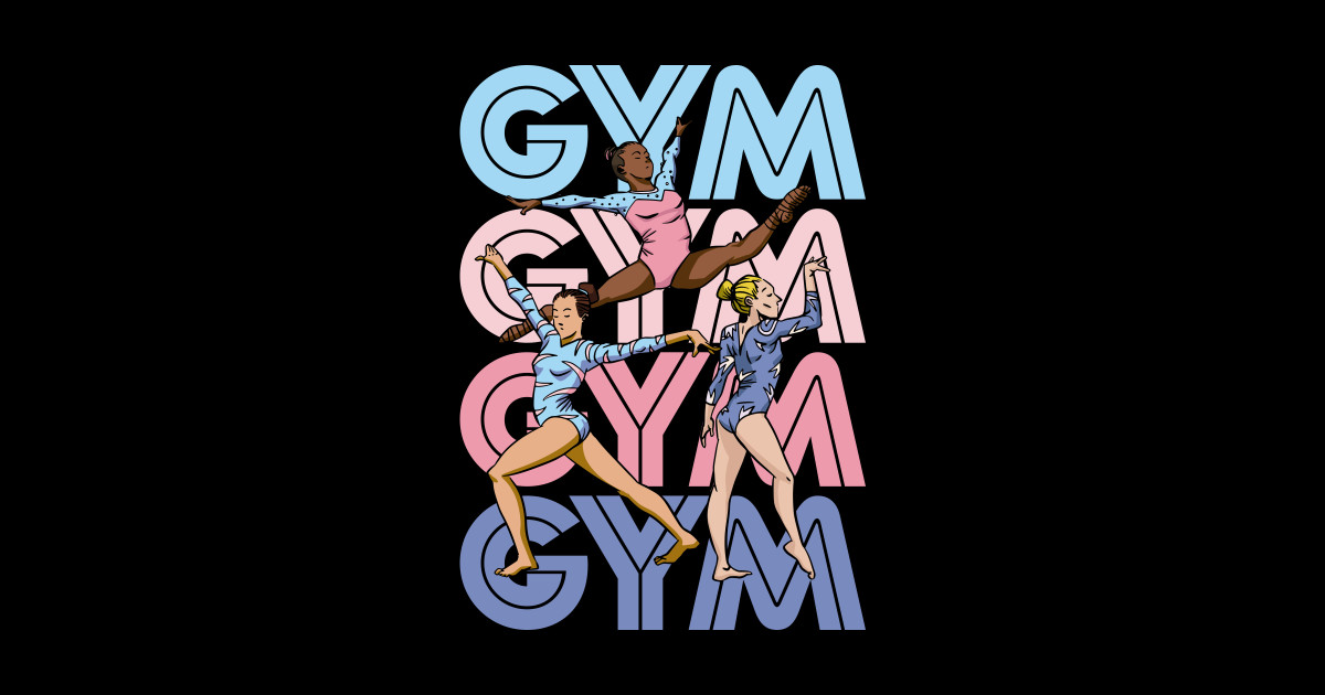 Retro GYM Gymnastics Girl Cartoon Gymnast - Gymnastics Lover - Posters ...