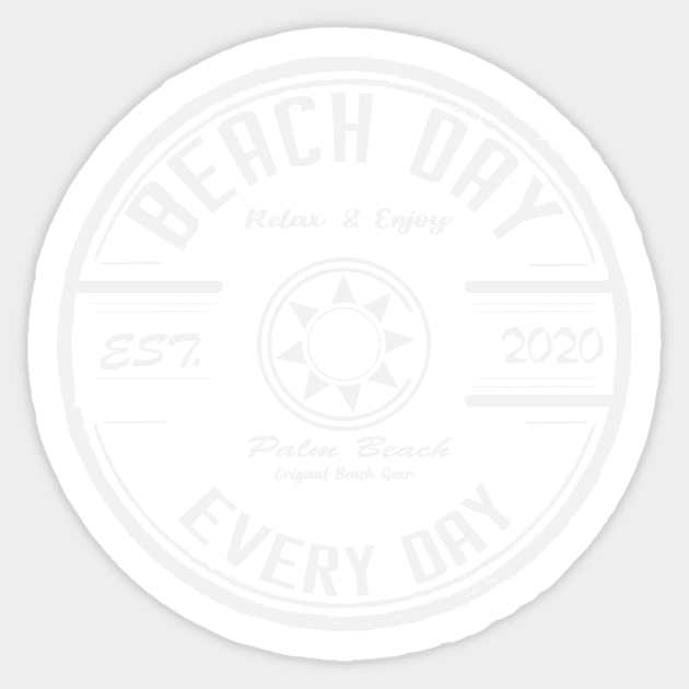 Beach Day Design - Fitted Masks - Sticker | TeePublic