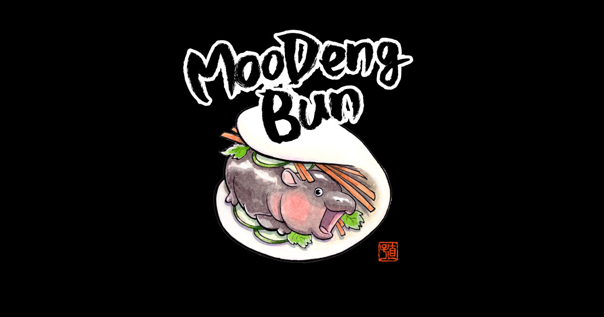 Moo Deng Bun - Moodeng - Posters and Art Prints | TeePublic