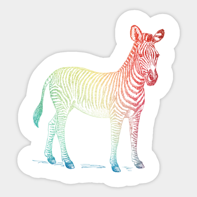 Colorful rainbow zebra - Zebra - Sticker | TeePublic