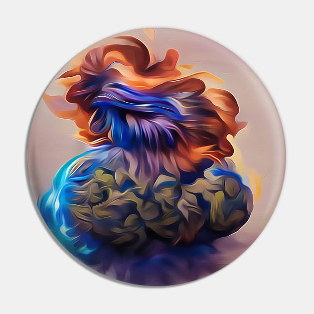 Blue Inflated Feathery Dazzling Nug 420 Weed - 420 - Pin | TeePublic