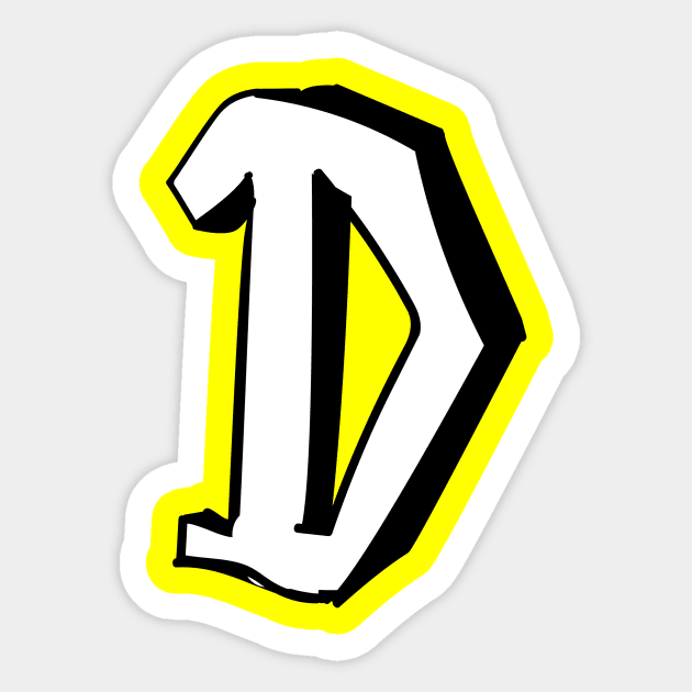 INITIAL "D" Street Art - Letter D - Sticker | TeePublic