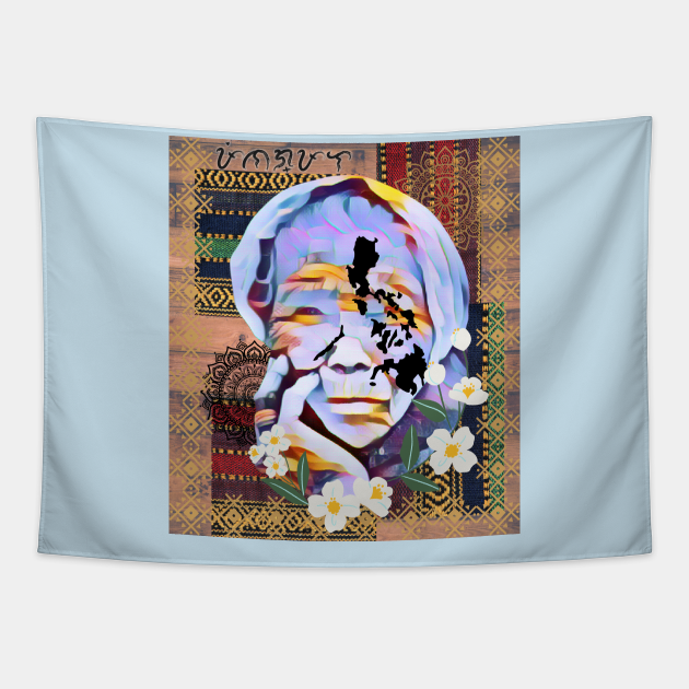 Philippine Map Art Baybayin word Pinagpala (Blessed) - Philippines Flag ...