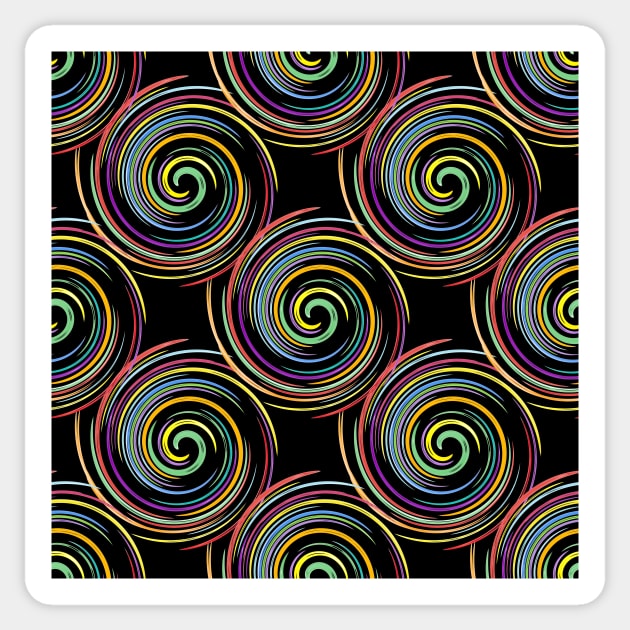 Repeating Spiral Pattern on Black Background - Repeating Pattern ...