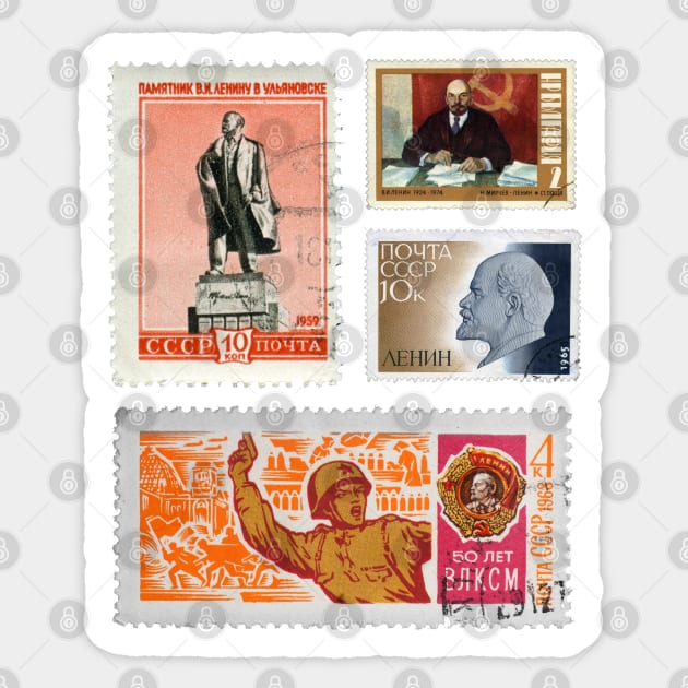 USSR Soviet Union Post Stamps - Soviet Union - Sticker | TeePublic