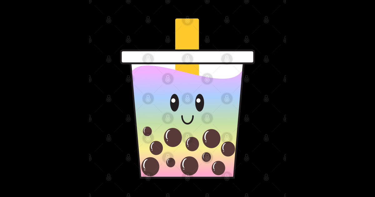 Rainbow Boba Tea - Boba - Sticker | TeePublic
