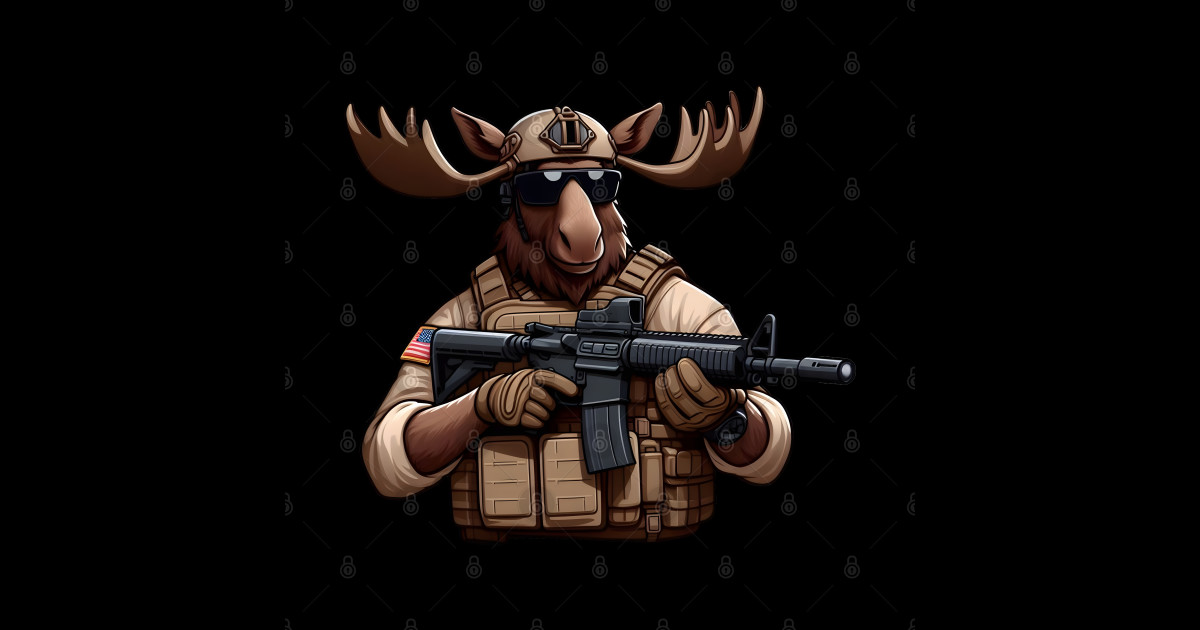 Tactical Moose - Moose - Sticker | TeePublic