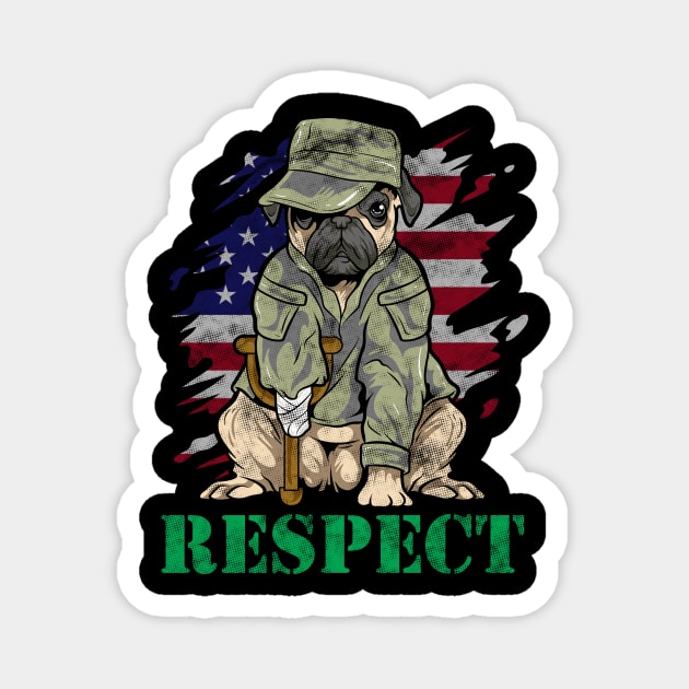 Military Pug Dog Veteran US Army American Flag Gift - Military Pug Dog ...