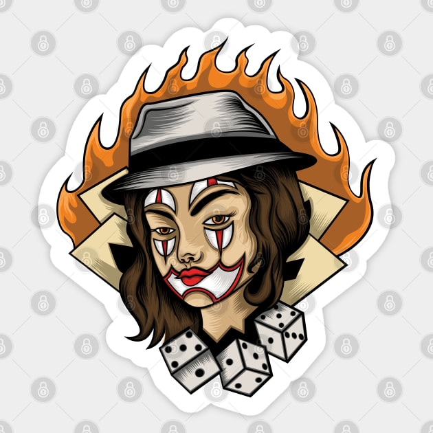 Punchinello - Clown Mask - Sticker | TeePublic